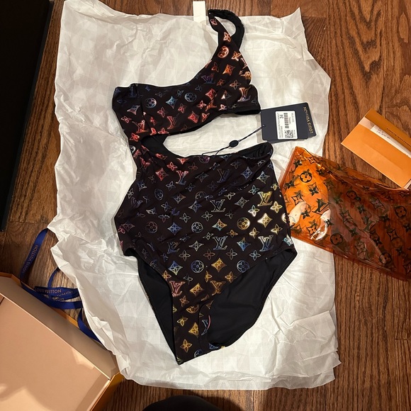 Louis Vuitton | Swim | Louis Vuitton Neon Mahina Monogram Onepiece ...